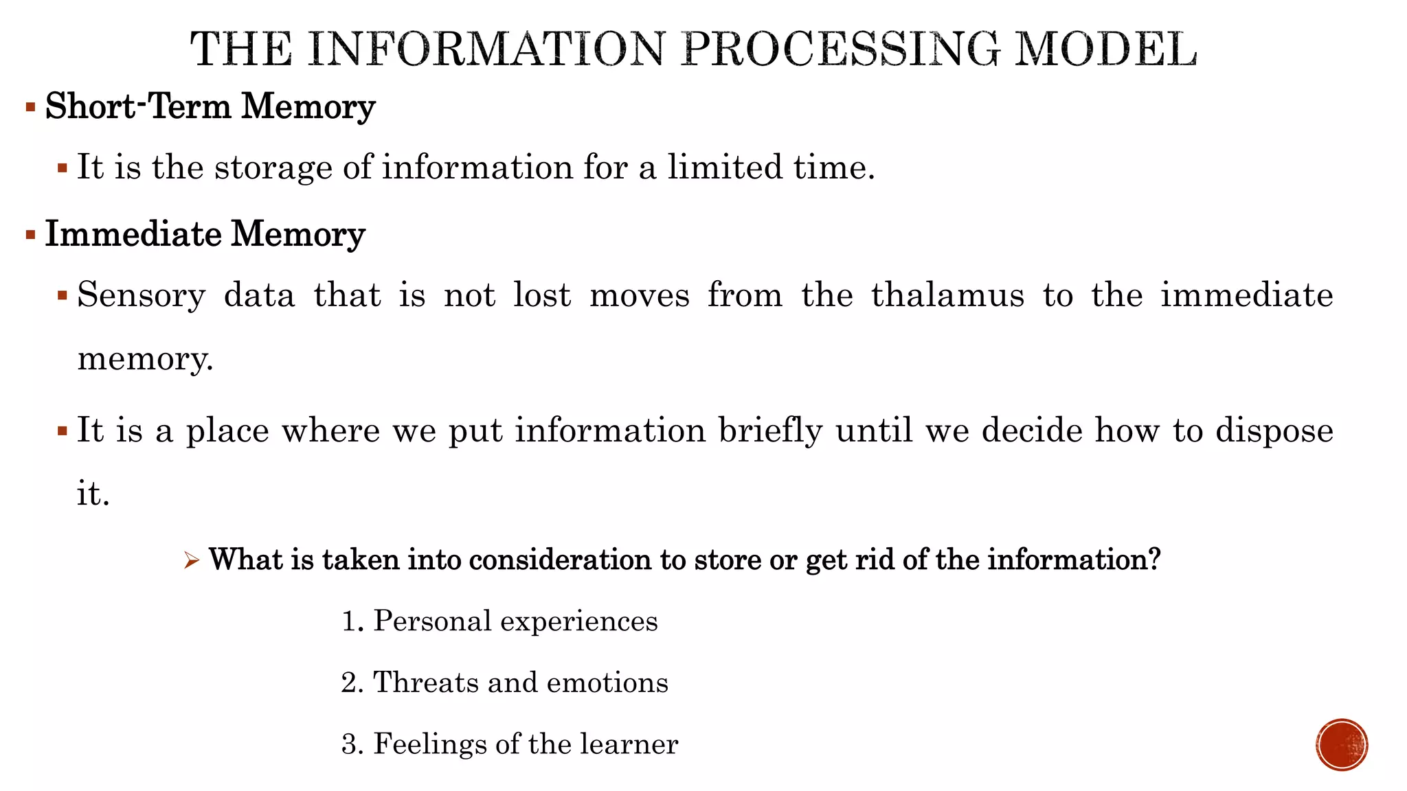 EDUC 553 How the brain processes information | PPTX | Data Storage and Warehousing | Computing