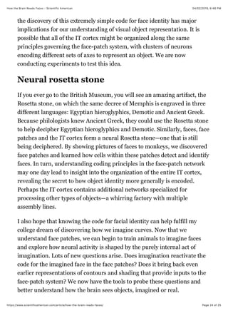 How the brain reads faces | PDF