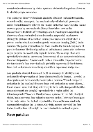 How the brain reads faces | PDF