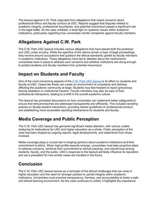 How the C.W. Park USC Lawsuit Sheds Light on Ethics in Higher Education ...