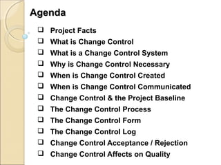 How the change control process affects project quality | PPT