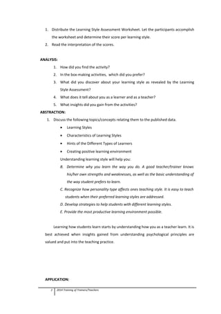 How the children learn grade 9 | PDF