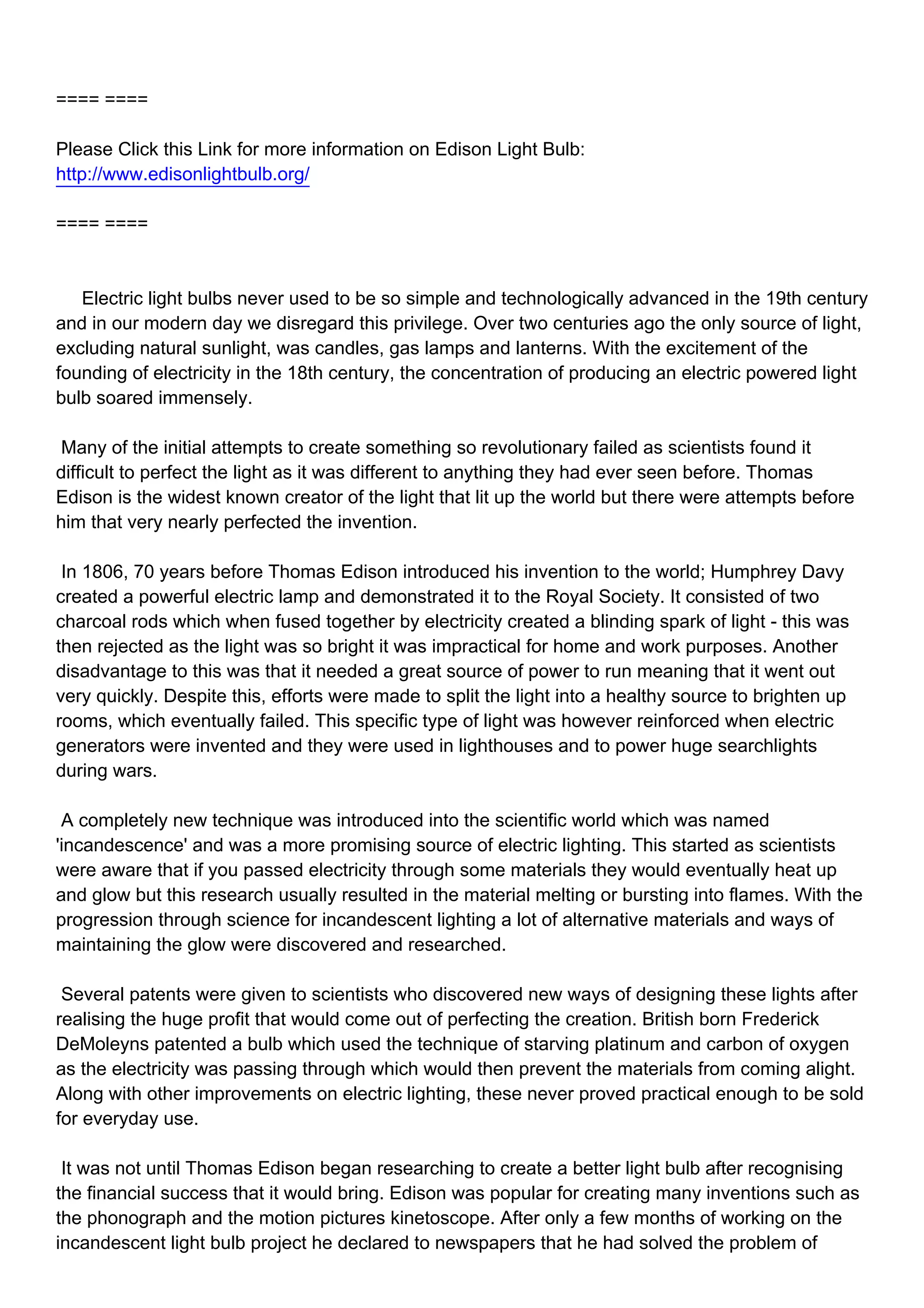 How the First Ever Light Bulb Was Invented | PDF