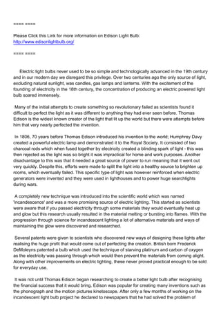 How the First Ever Light Bulb Was Invented | PDF