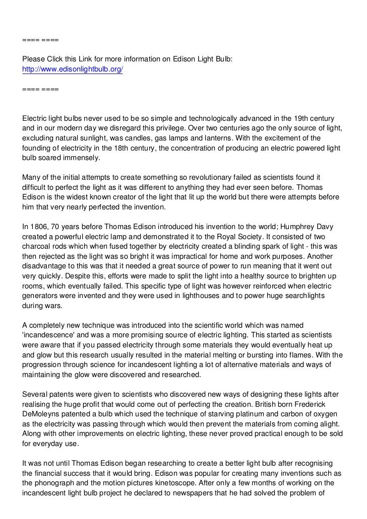 Light Bulb The First Ever Built