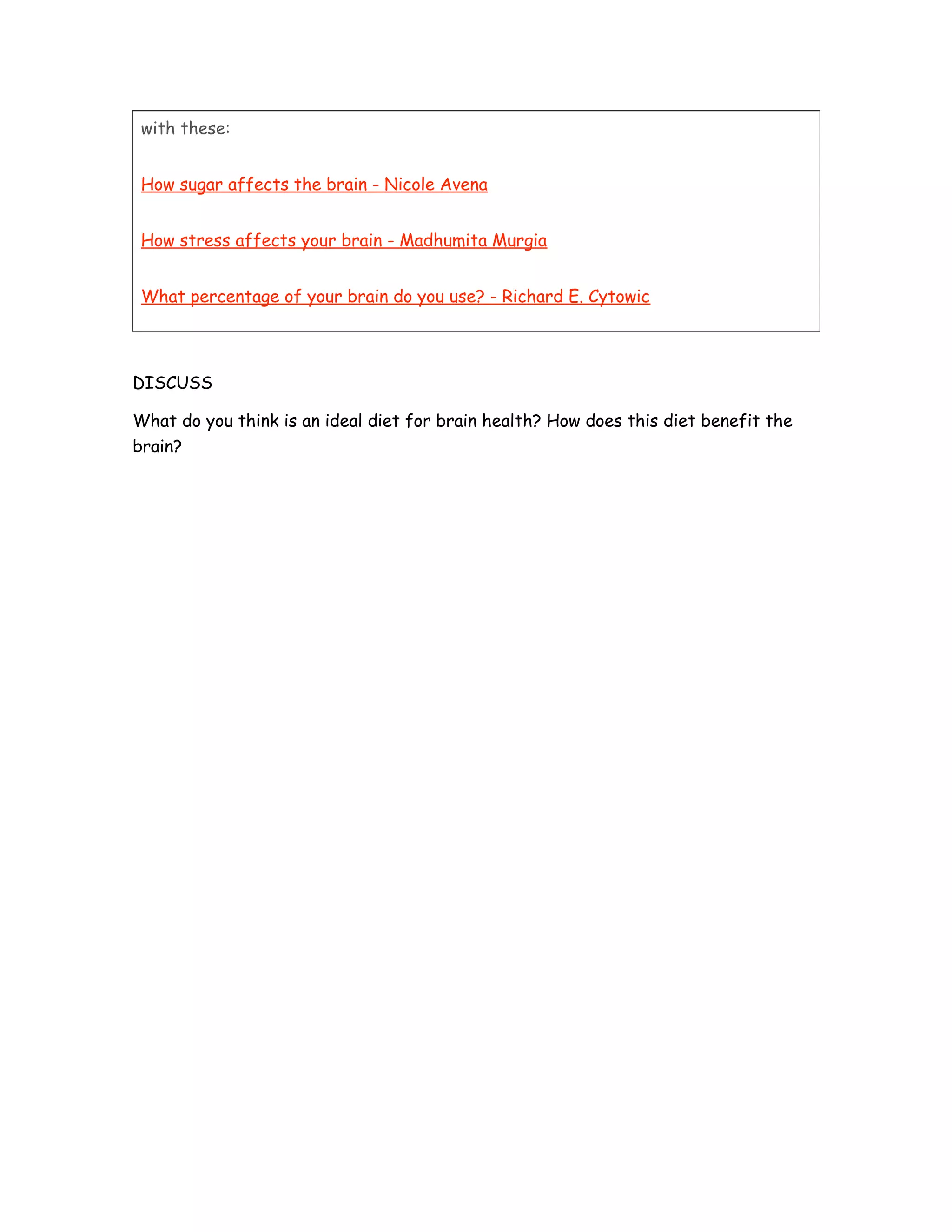 How the food you eat affects your brain | DOC