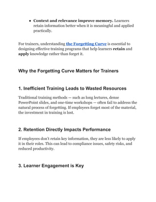 How the Forgetting Curve Impacts Training — and What You Can Do About ...