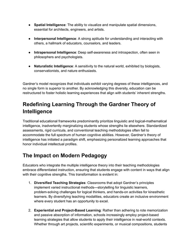 How the Gardner Theory of Intelligence Changes the Way We Understand ...