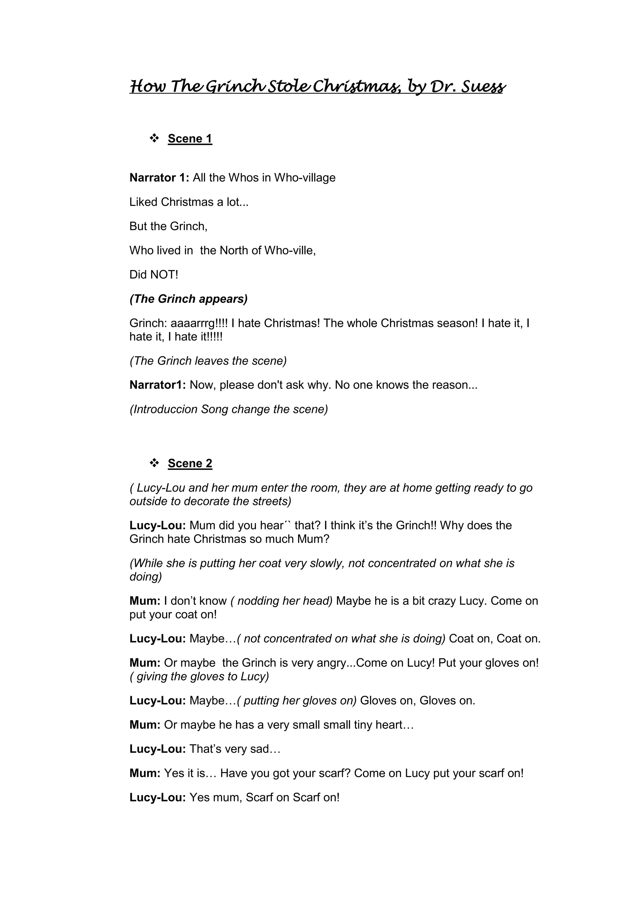 How the grinch stole christmas | DOCX