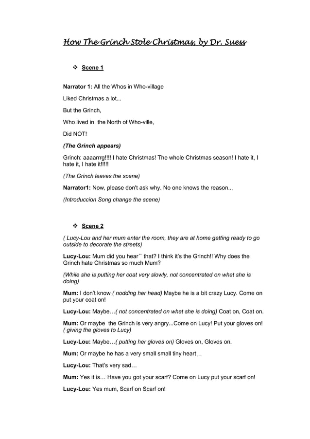 How the grinch stole christmas | DOCX