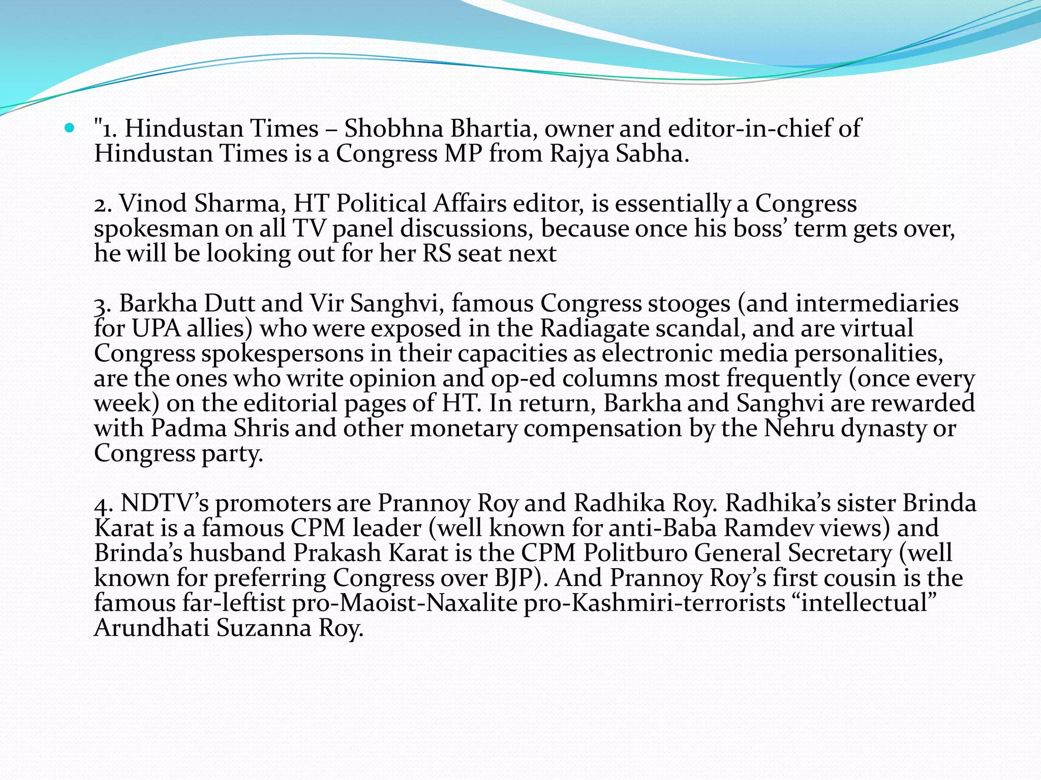 How the indian media supporting the congress party | PPTX