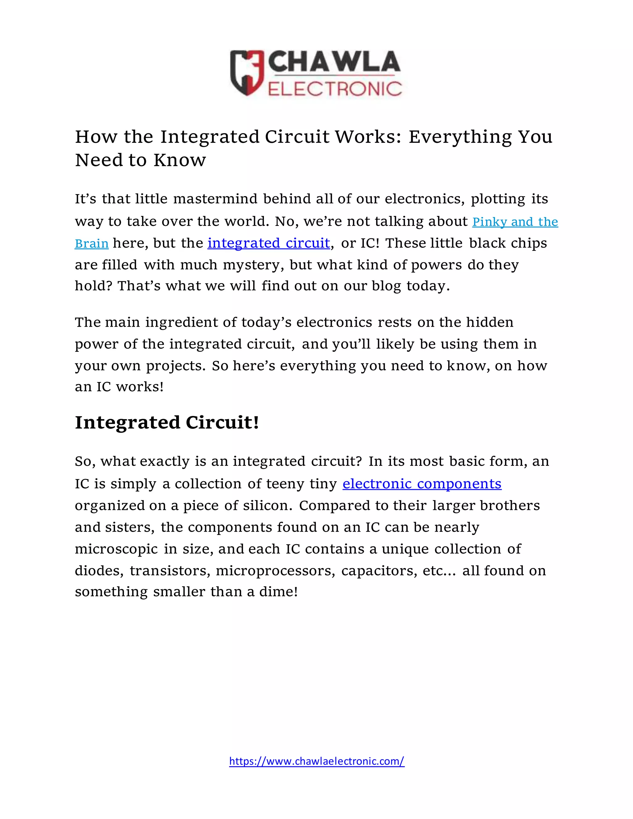 How the integrated circuit works | PDF