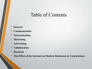 How Internet has changed the Business | PPTX