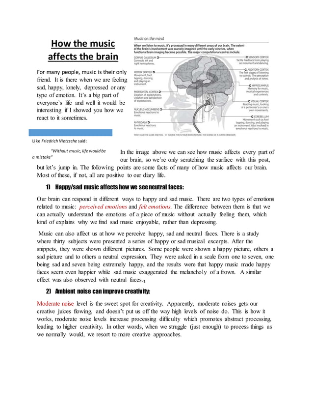 How the music affects the brain | DOCX