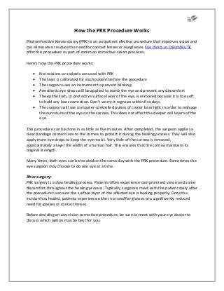 How the PRK Procedure Works