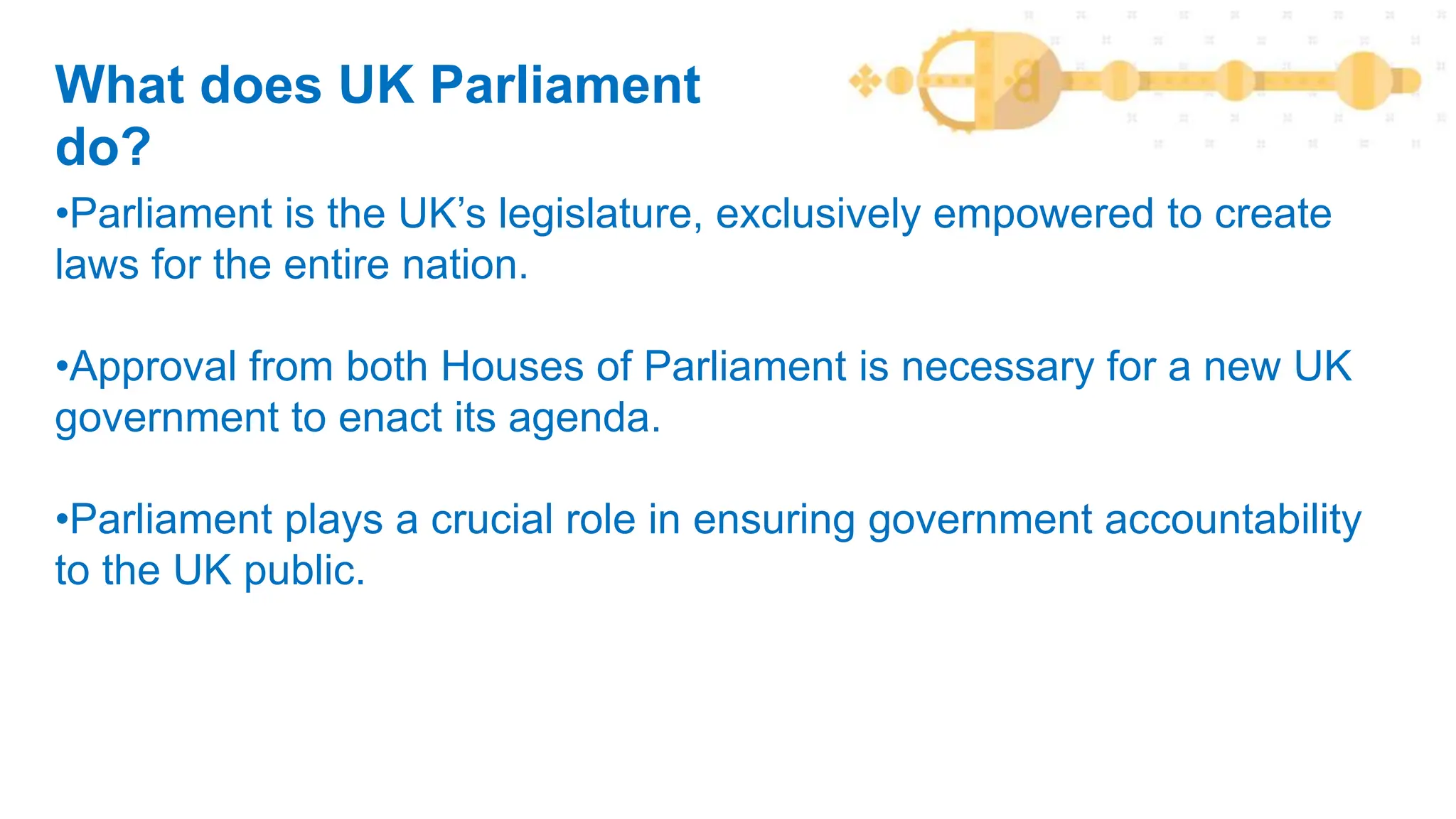 AS Politics - How the UK Parliament Works | PPTX