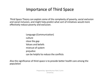 How third space is applied to the health- jignesh | PPT