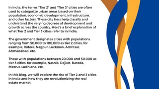 How Tier 2 and 3 Cities Are Revolutionizing Indian Real Estate | PPTX ...