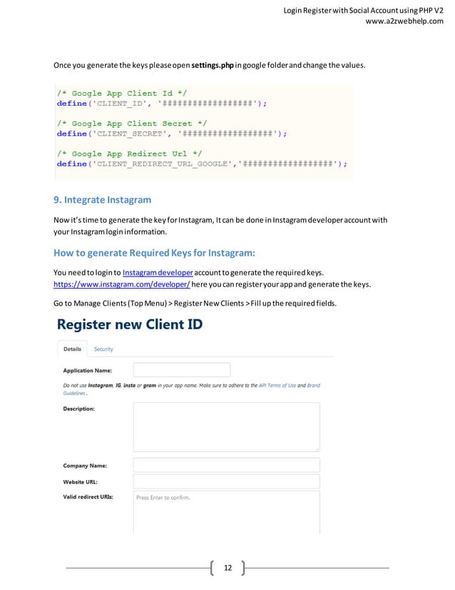 Login Register with Social Account using PHP | DOCX | Social Networking | Internet