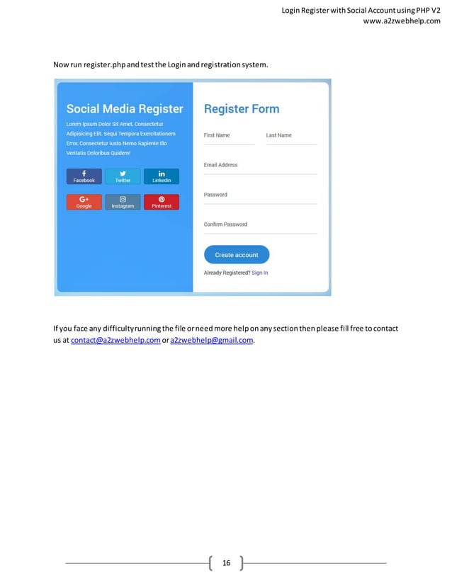 Login Register with Social Account using PHP | DOCX | Social Networking | Internet