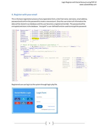 Login Register with Social Account using PHP | DOCX | Social Networking | Internet