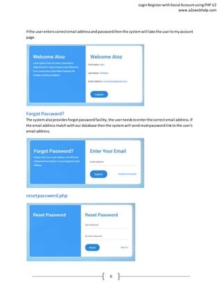 Login Register with Social Account using PHP | DOCX | Social Networking | Internet