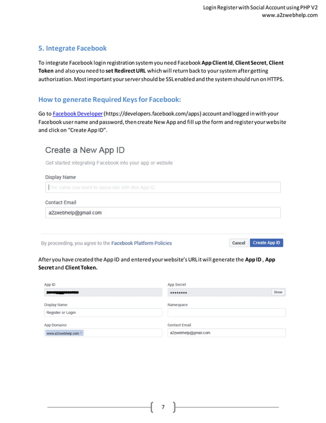 Login Register with Social Account using PHP | DOCX | Social Networking | Internet
