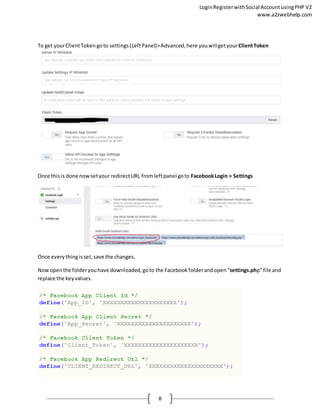 Login Register with Social Account using PHP | DOCX | Social Networking | Internet