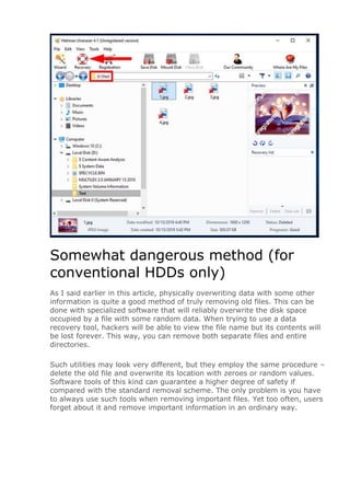 How to remove files safely from an HDD or SSD in Windows 10 | PDF