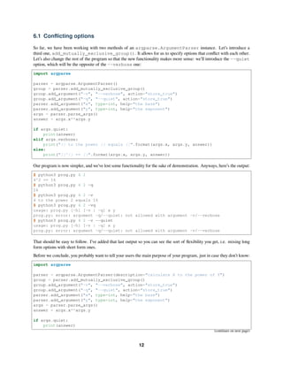 Howto argparse | PDF