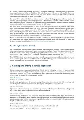 Howto curses | PDF | Operating Systems | Computer Software and Applications