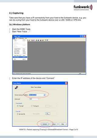 Howto ethereal-wireshark-trace en | PDF