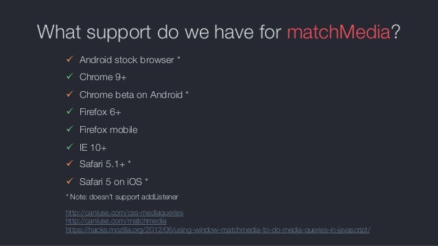 How to matchMedia