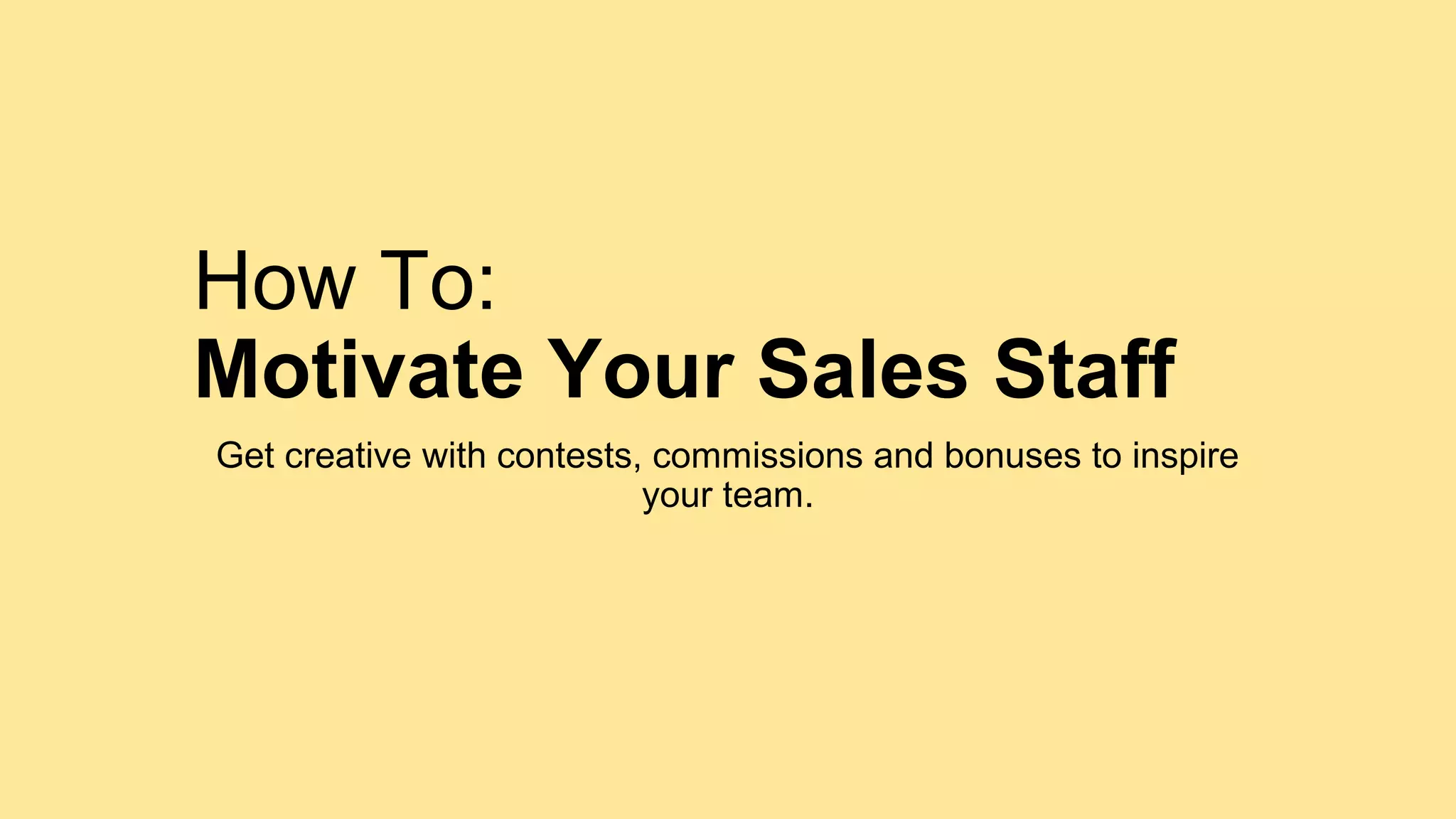 Motivating Your Sales Team | PPS