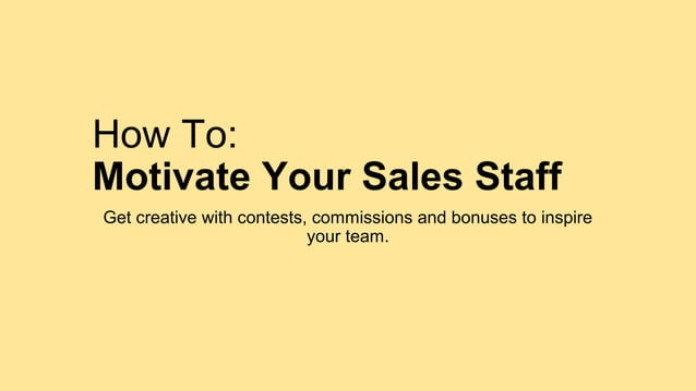 Motivating Your Sales Team | PPS | Sales | Business