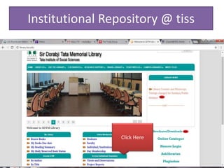 How to access online catalogue, e resources etc @ TISS | PPTX