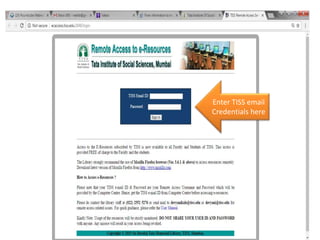 How to access online catalogue, e resources etc @ TISS | PPTX