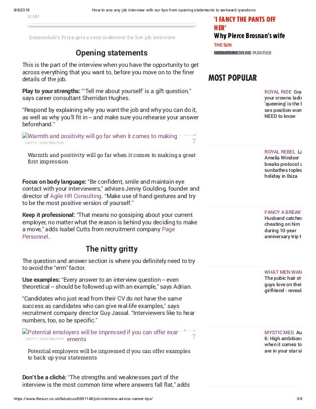 How to ace any job interview with our tips from opening statements to ...