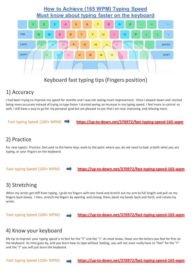How to achieve (165 wpm) typing speed | PDF