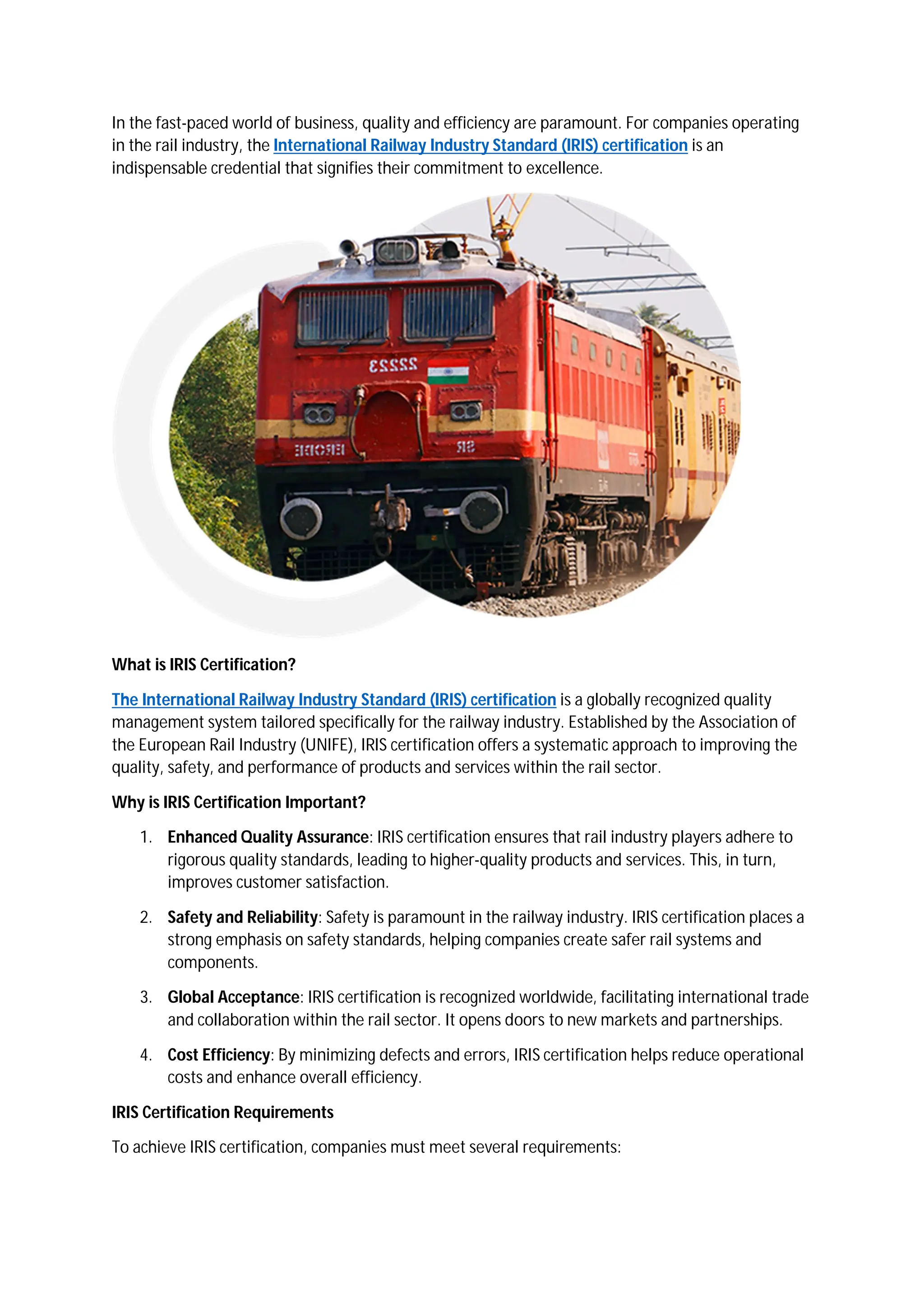 How to Achieve IRIS Certification A Step by Step Guide.pdf | Rail ...
