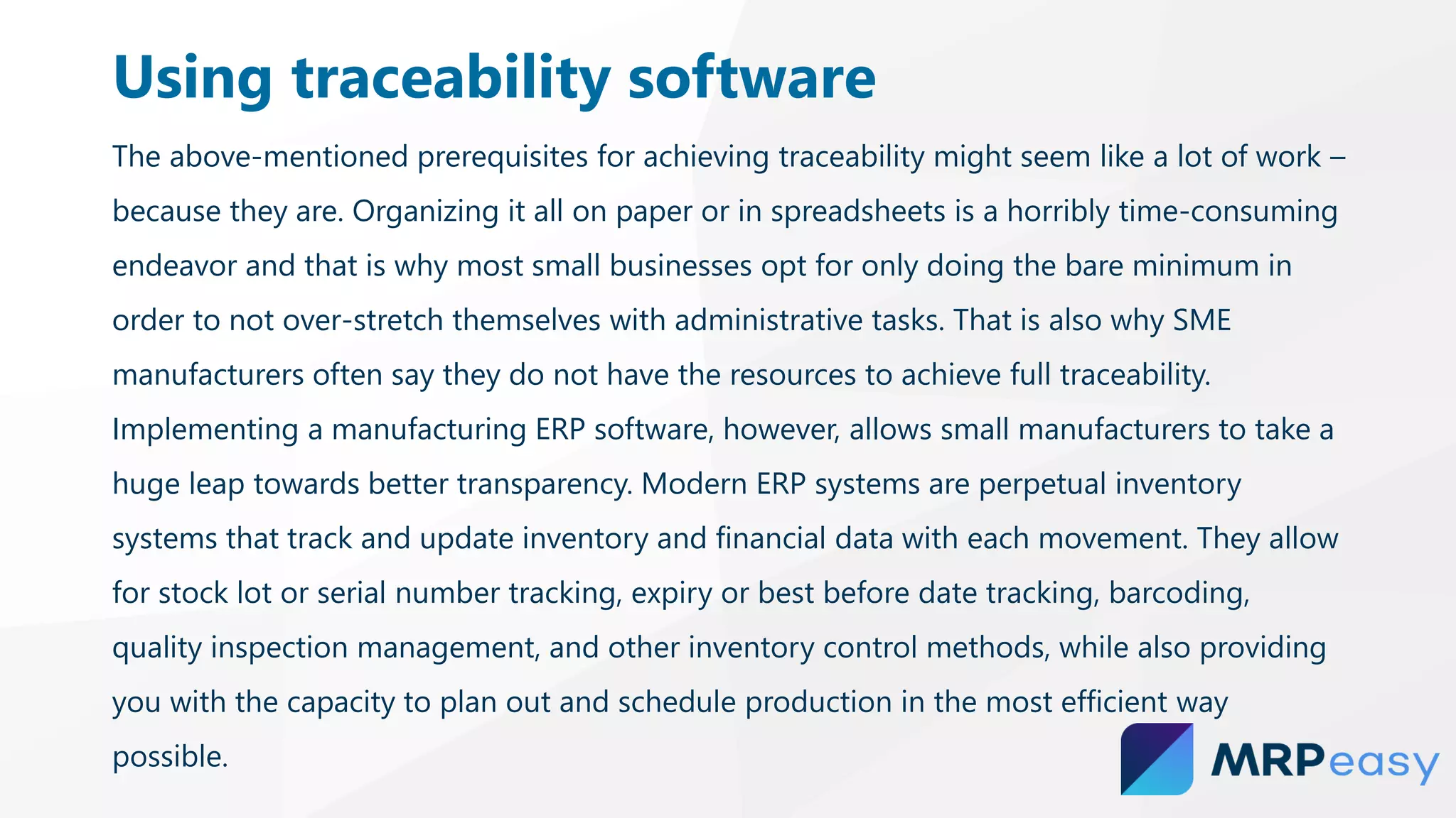 How to achieve traceability in manufacturing? | PDF