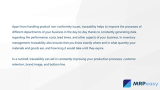 How to achieve traceability in manufacturing? | PDF