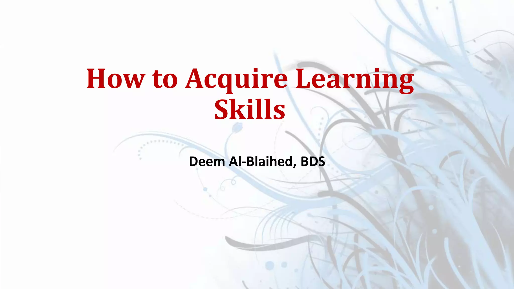 How to acquire skills | PPTX