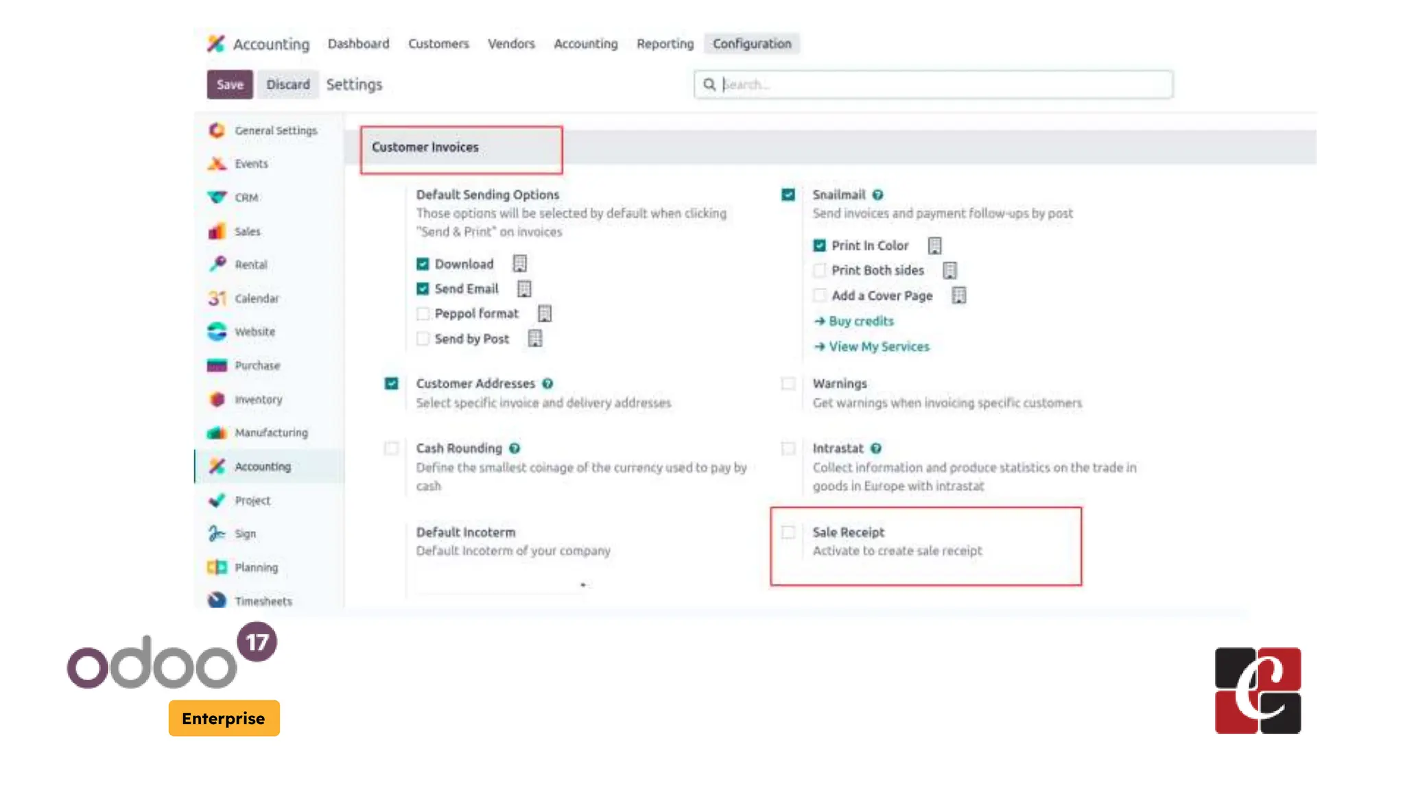 How to Activate & Create Sales Receipts in Odoo 17 | PPTX
