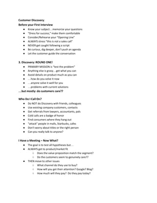 How To Actually DO Customer Discovery | PDF