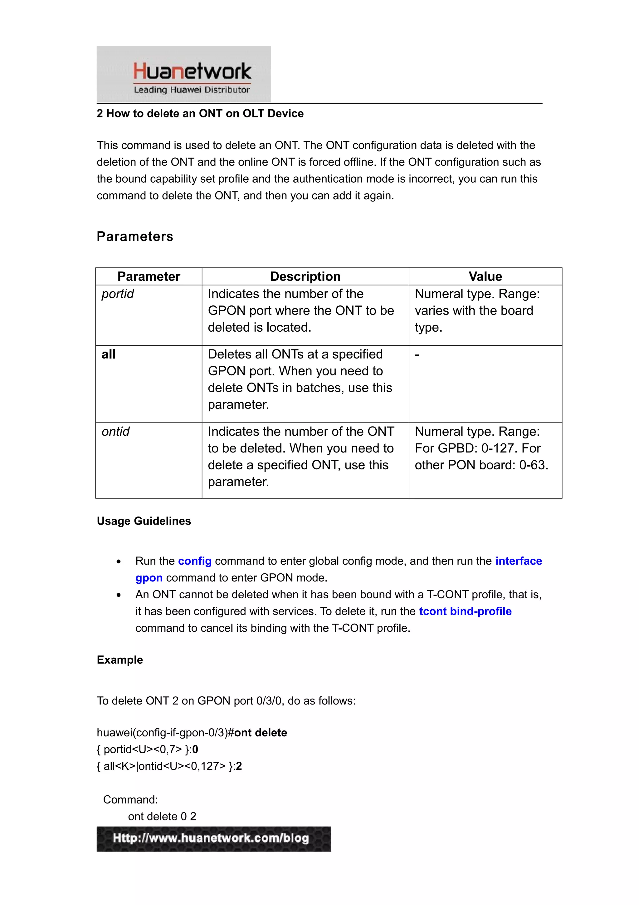 How to add and delete ont on the olt device | DOC