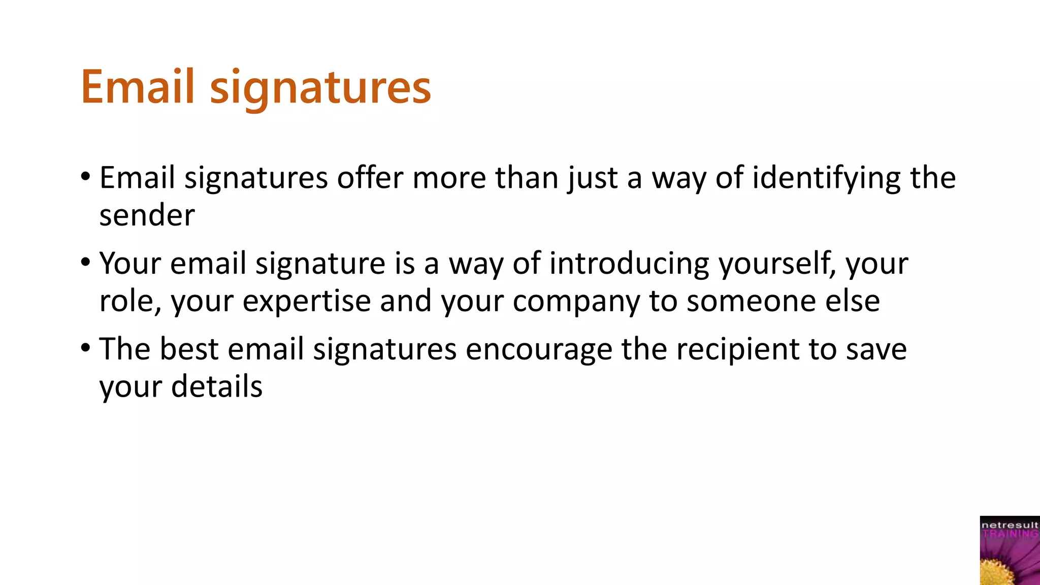 How to add an email signature | PPTX