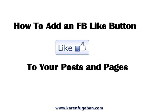 How to add an fb like button | PPT