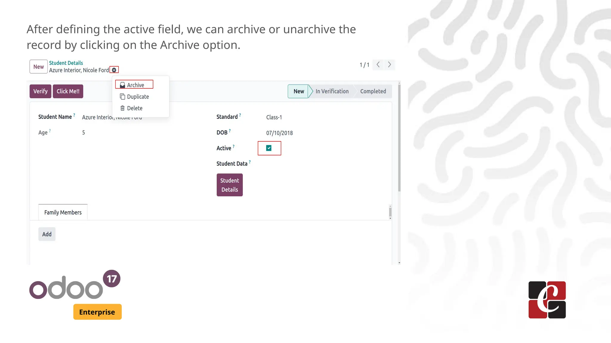 How To Add Archive And Unarchive Option In Odoo 17 | PPTX