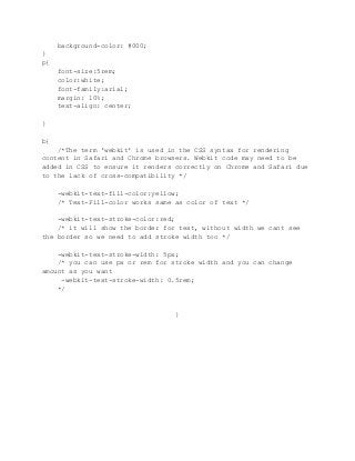 How to add a stroke to text in css | PDF